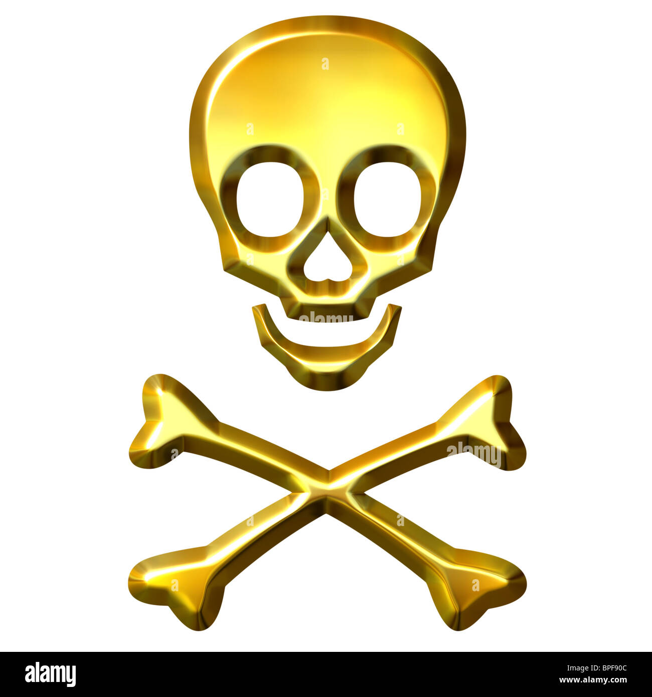 Gold skull crossbones illustration Cut Out Stock Images & Pictures - Alamy