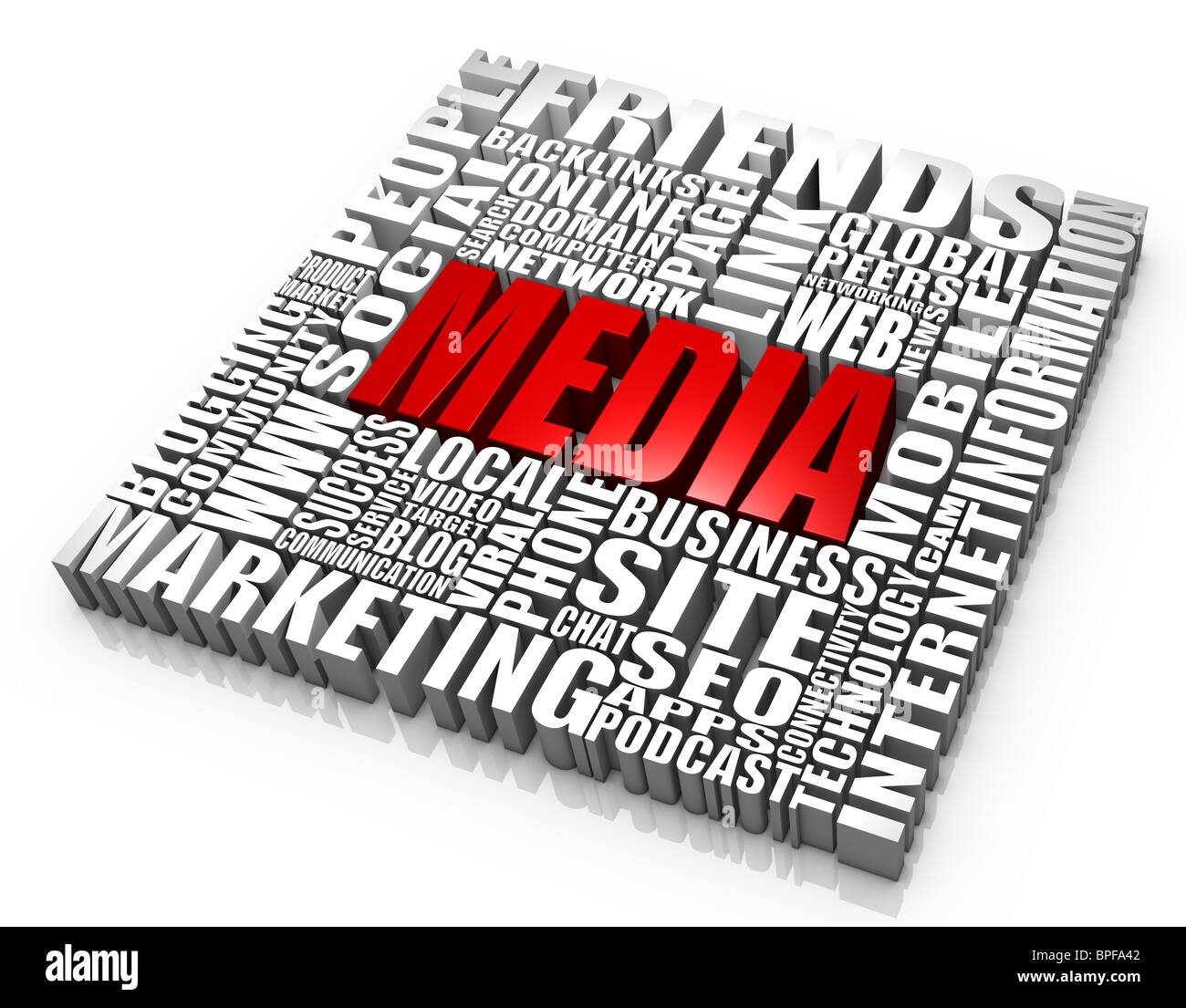 Group of media related words. Part of a series of business concepts ...