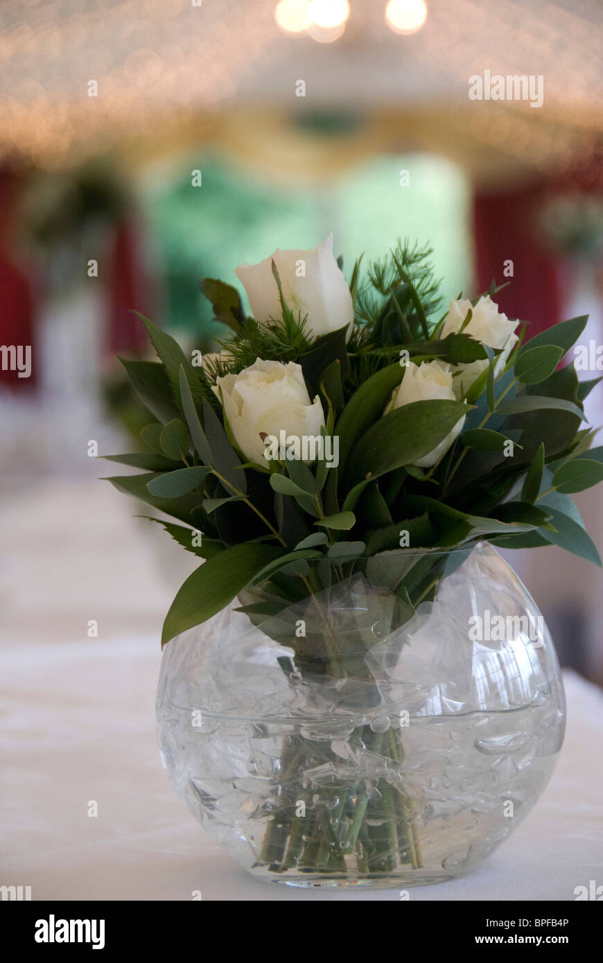 flowers in round vase Stock Photo - Alamy