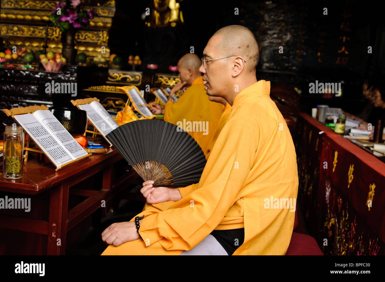 Monk studying in Xian, China Stock Photo - Alamy