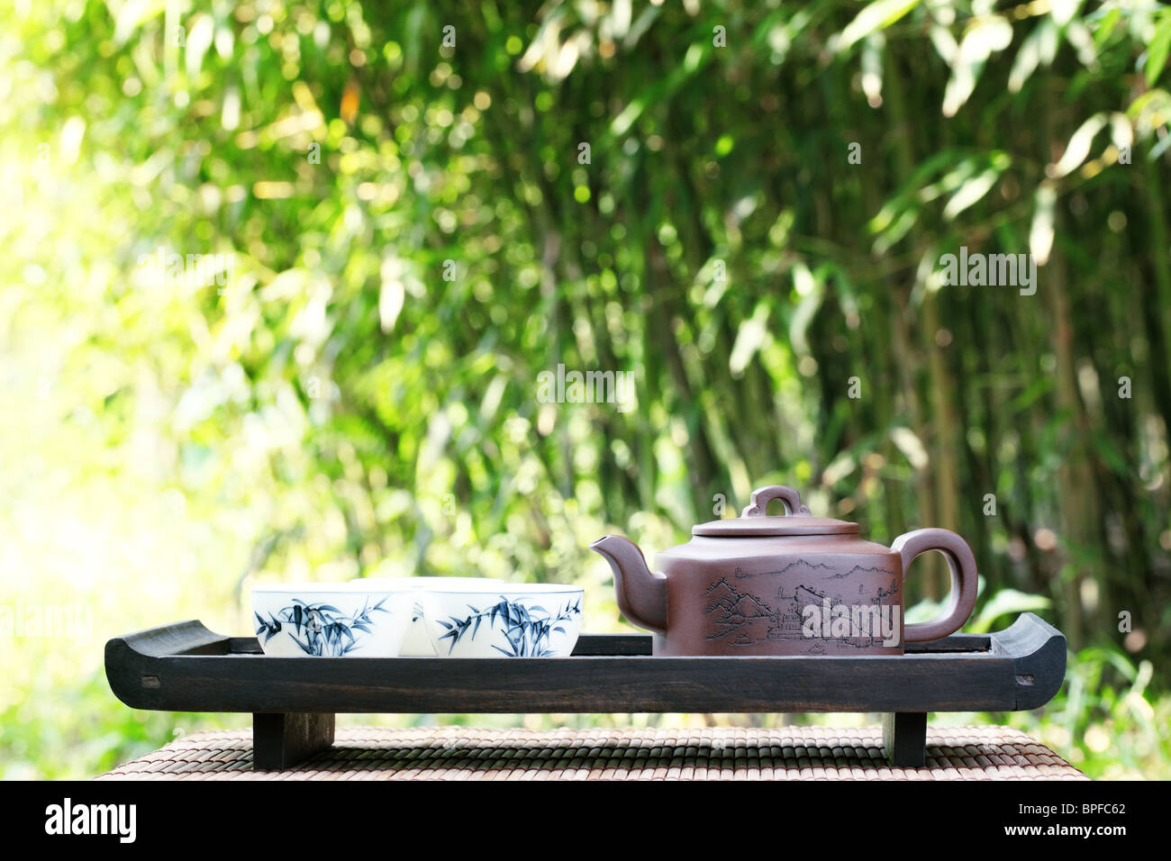 Classical asian tea set at outdoors Stock Photo - Alamy