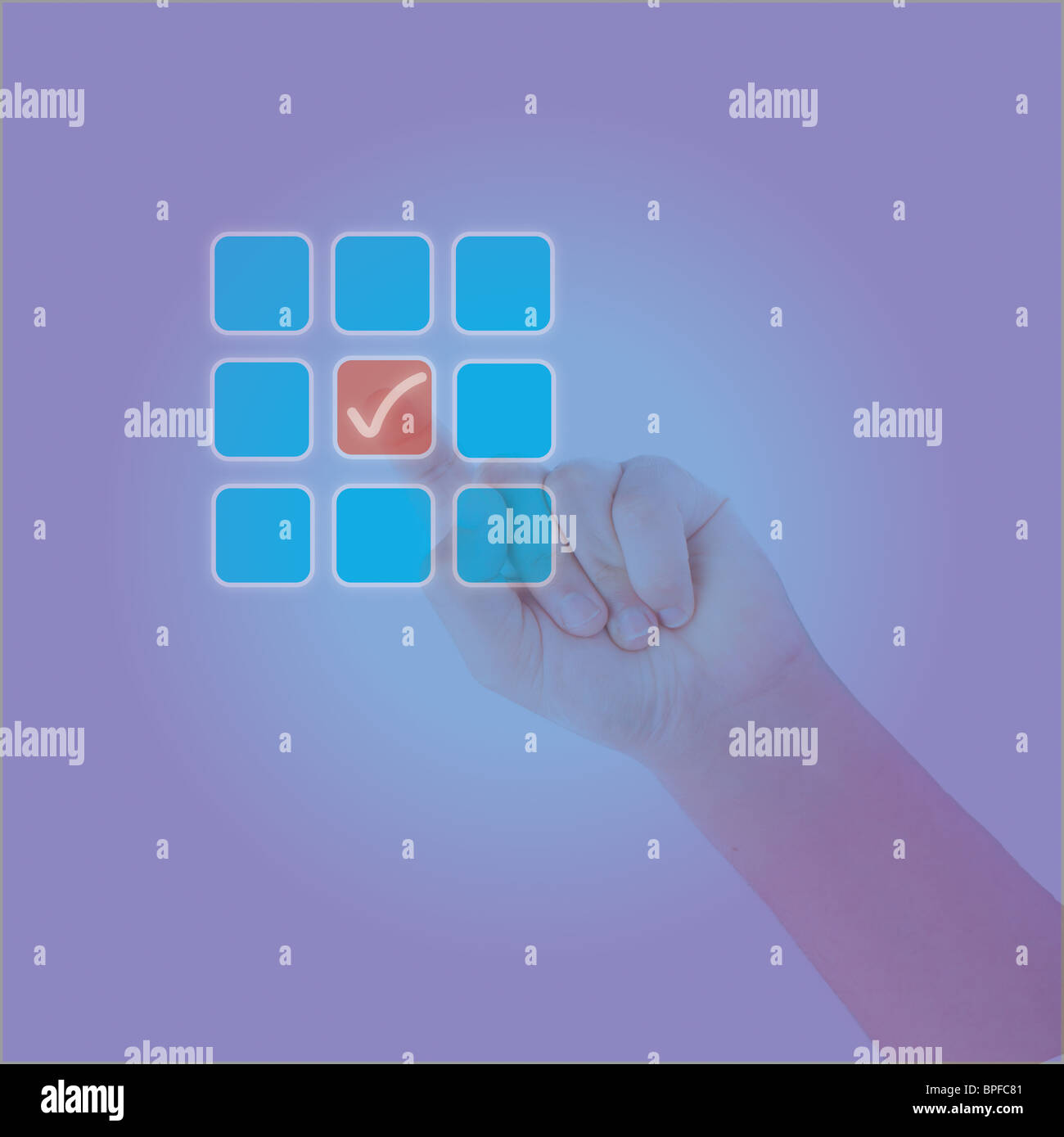 Advanced Touch Screen Computer selecting an option Stock Photo - Alamy