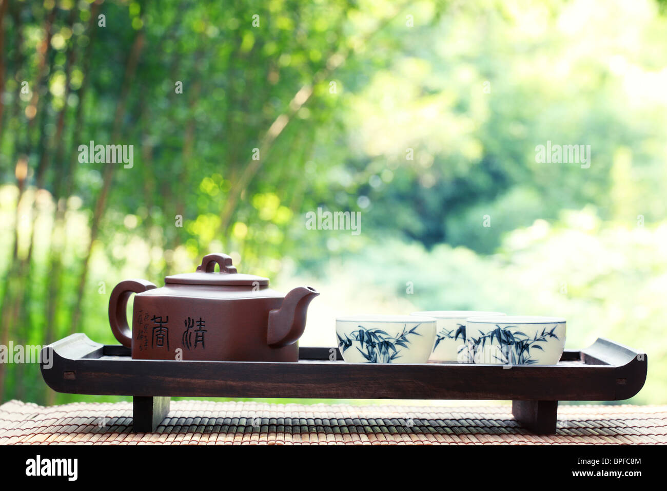 Classical asian tea set at outdoors Stock Photo - Alamy