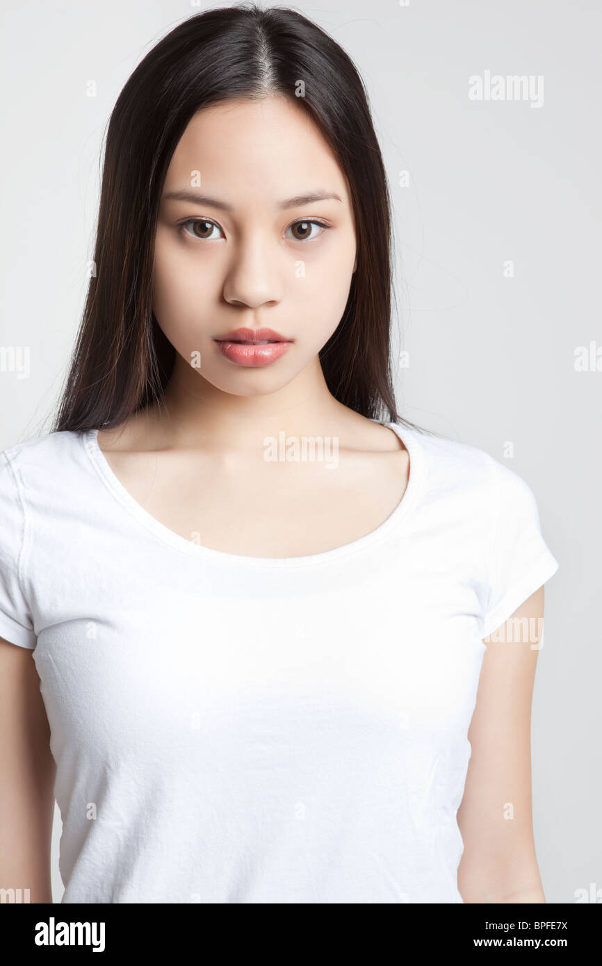 Serious Chinese woman Stock Photo - Alamy