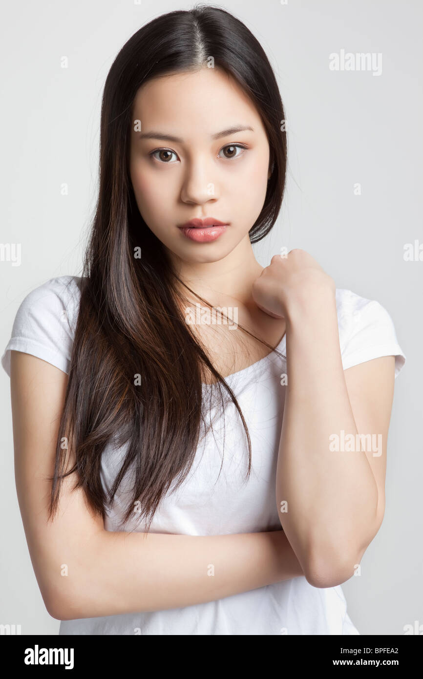 Serious Chinese woman Stock Photo - Alamy