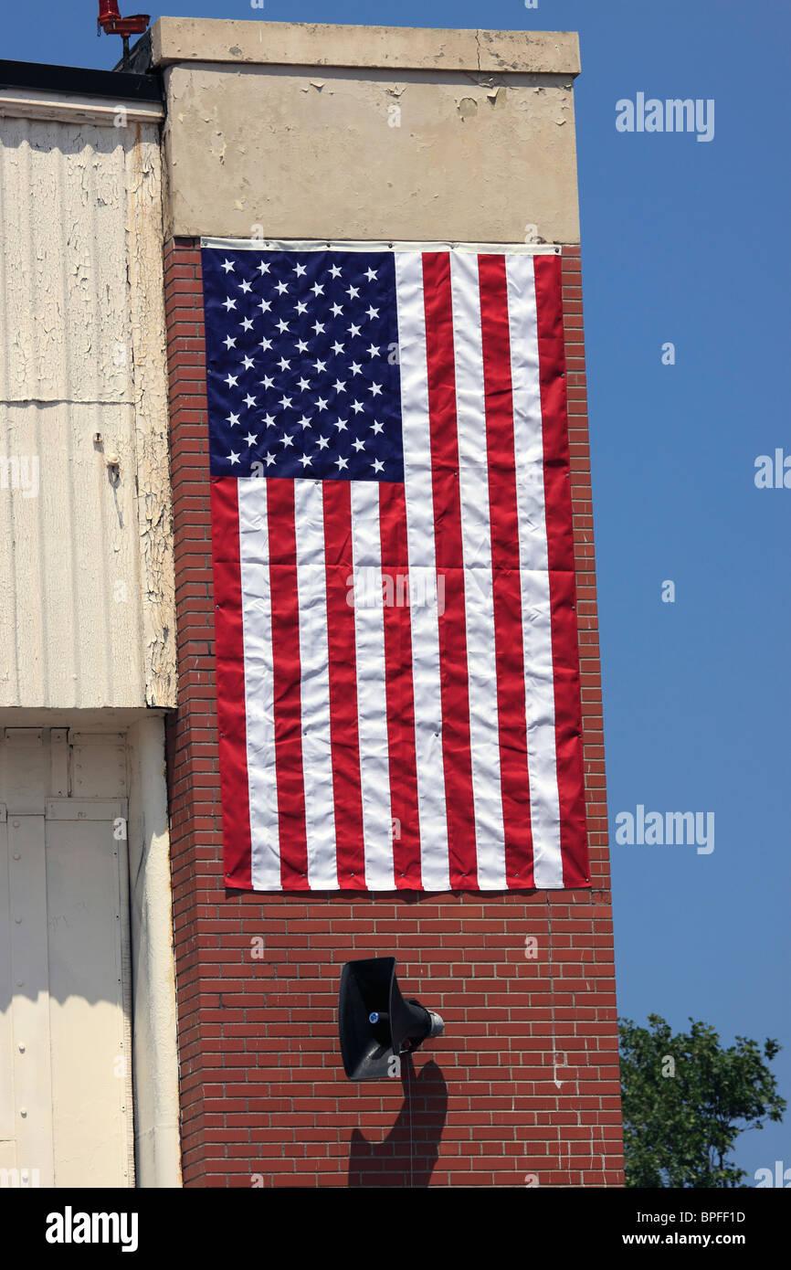 American flag at the American Air Power Museum Republic Airport ...