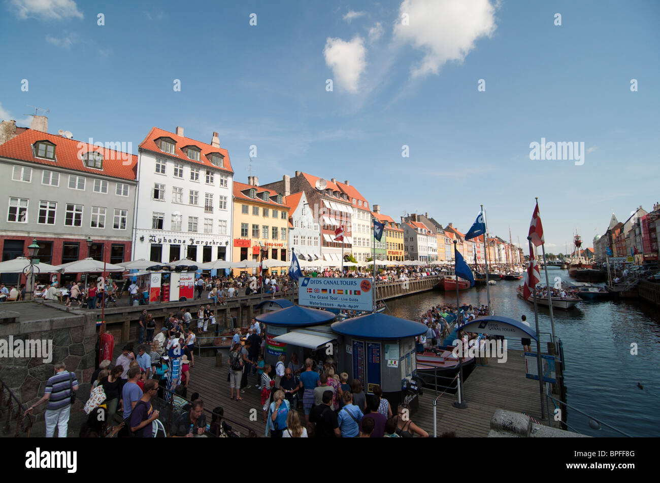 A view of the buildings in Nyhavn Harbour, Copenhagen, Denmark Stock ...