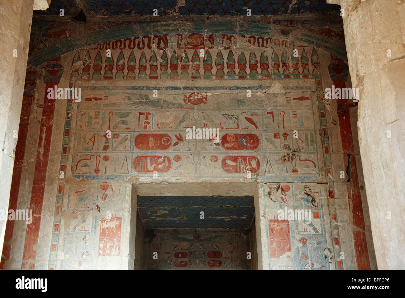 fresco in Mortuary Temple of Hatshepsut, Deir el-Bahari, Luxor, Thebes ...