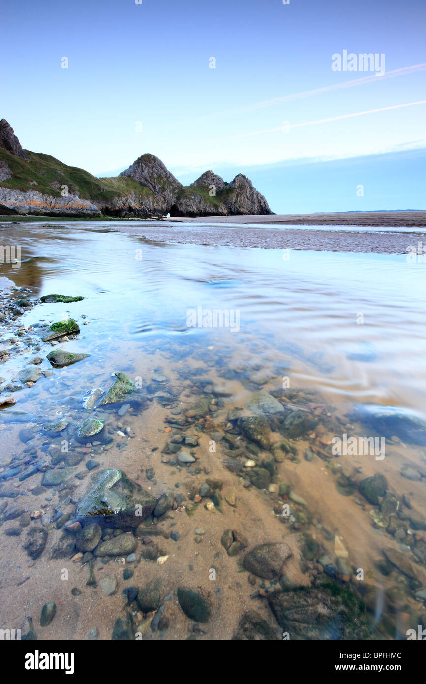 Three Cliffs Bay Stock Photo - Alamy