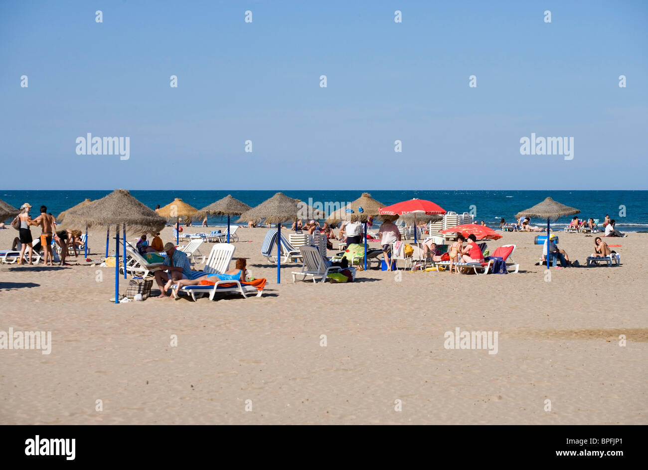 Beach, Valencia, Spain Stock Photo - Alamy