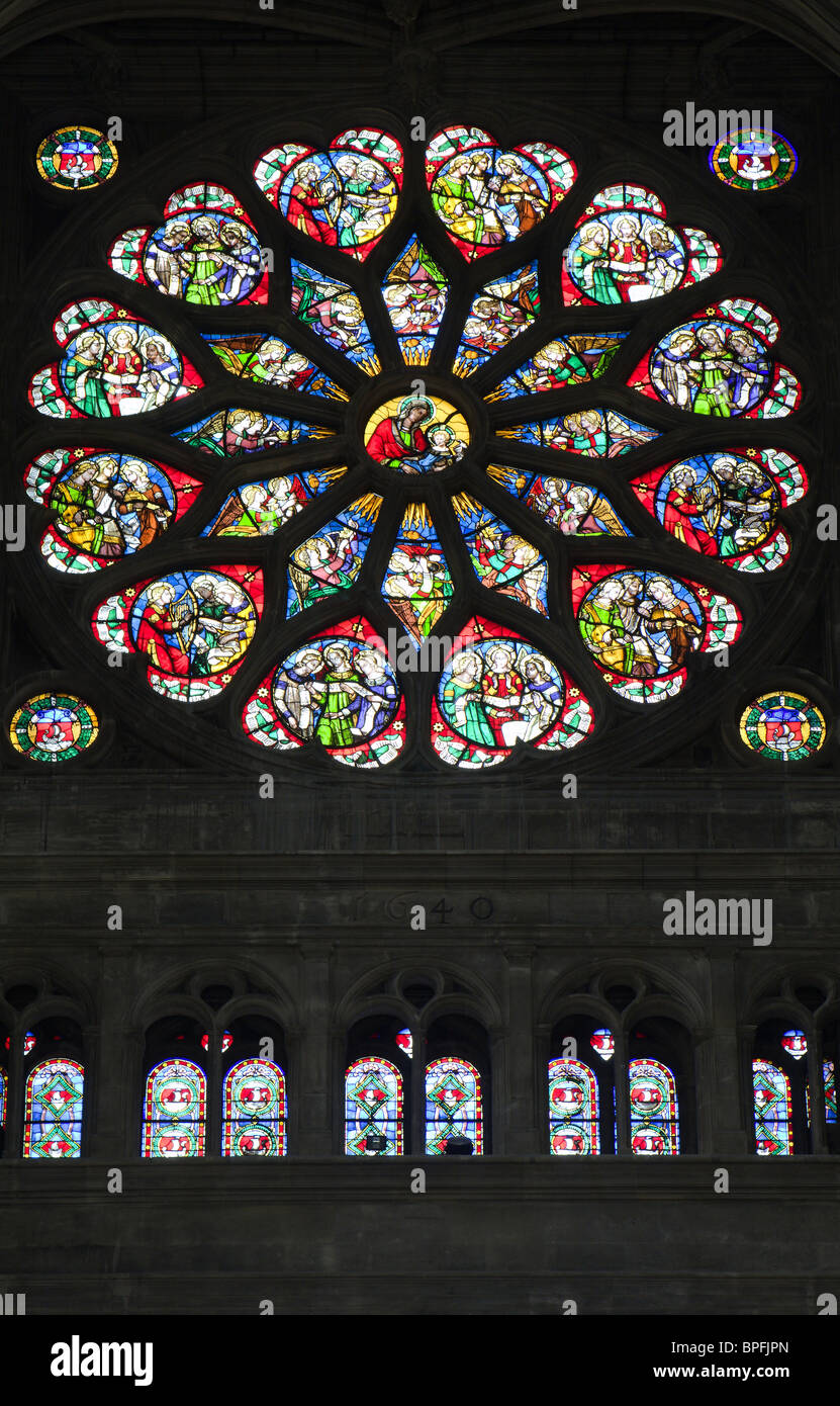 rosette of st. Eustache church in Paris Stock Photo - Alamy