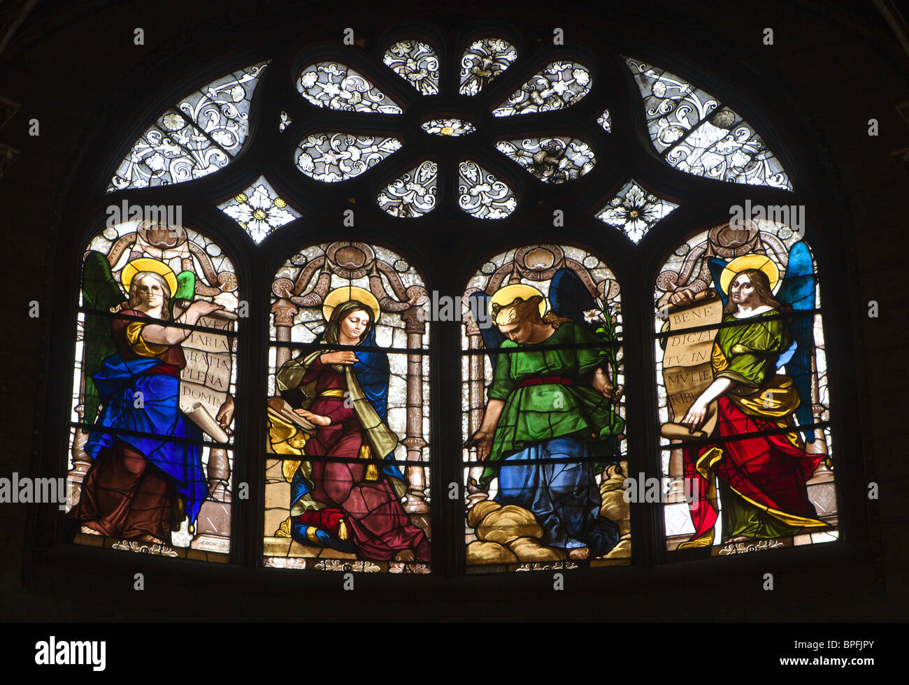 Paris -windowpane from gothic church - st. Eustache Stock Photo - Alamy