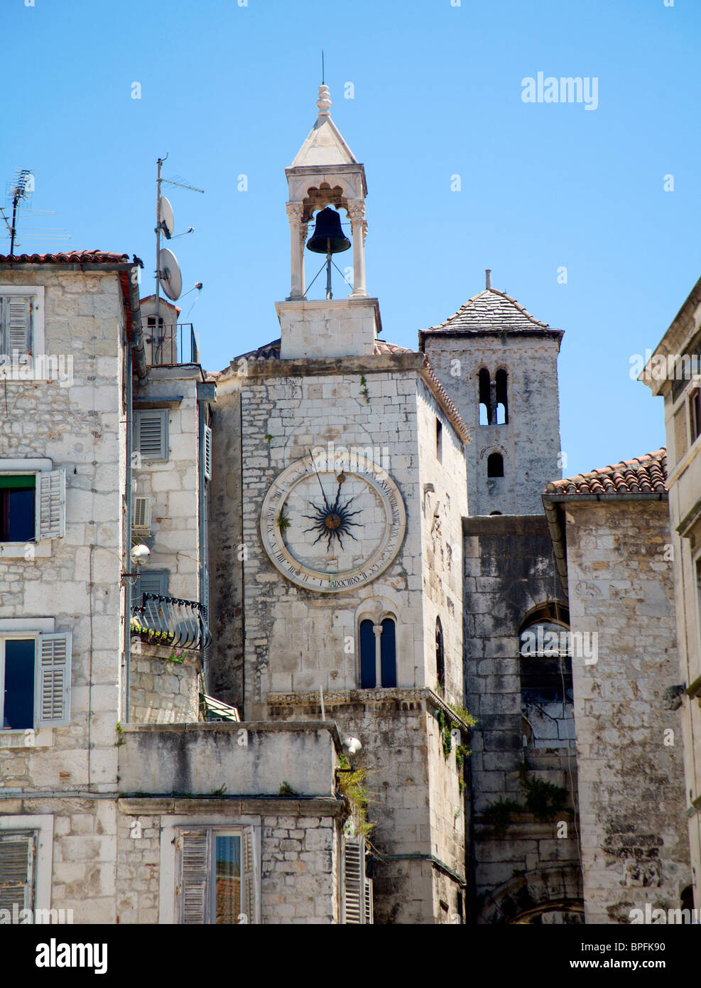 Split - old tower-clock Stock Photo - Alamy