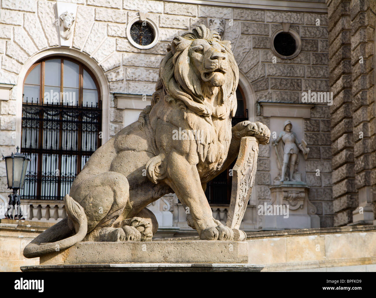 Vienna - lion for national library Stock Photo - Alamy