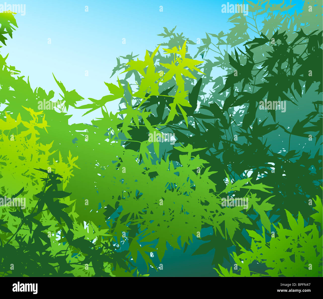 spring foliage leaves green blue cool forest color art bush artistic ...
