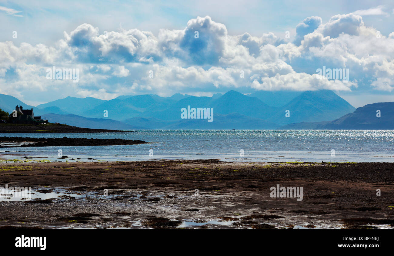 The Skye Ridge from Applecross Beach Wester Ross with the Applecross ...