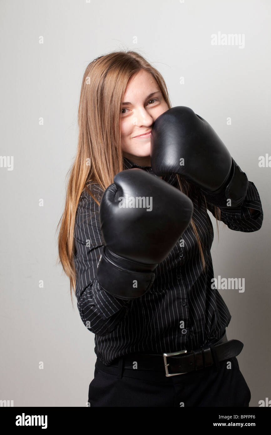 Young boxing model posing gloves hi-res stock photography and images ...