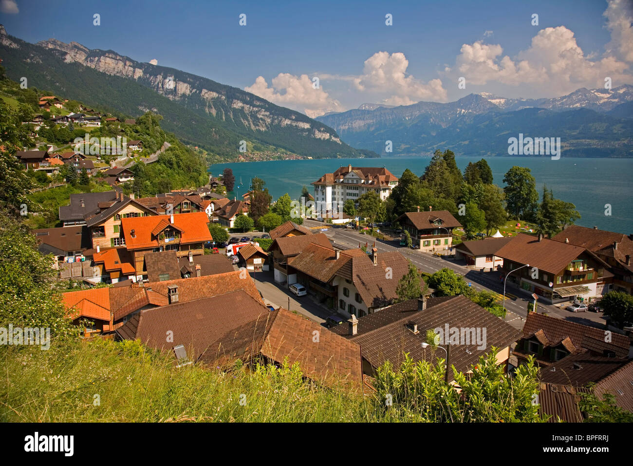Gunten;Lake Thun;Bernese Oberland;Switzerland Stock Photo - Alamy