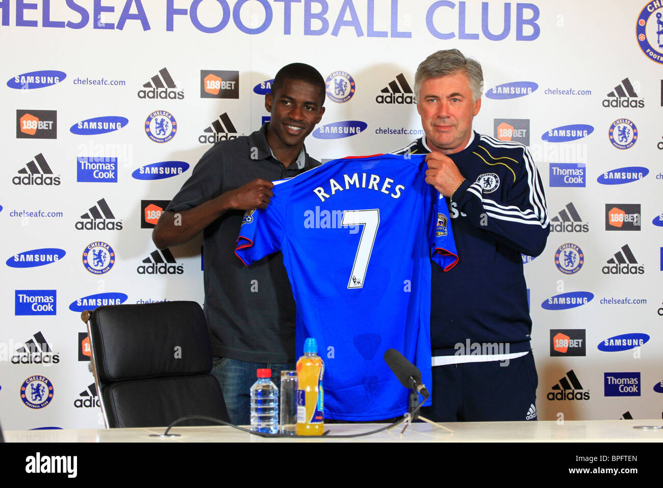 Brasilian footballer, RAMIRES makes his debut for the media at Chelsea ...