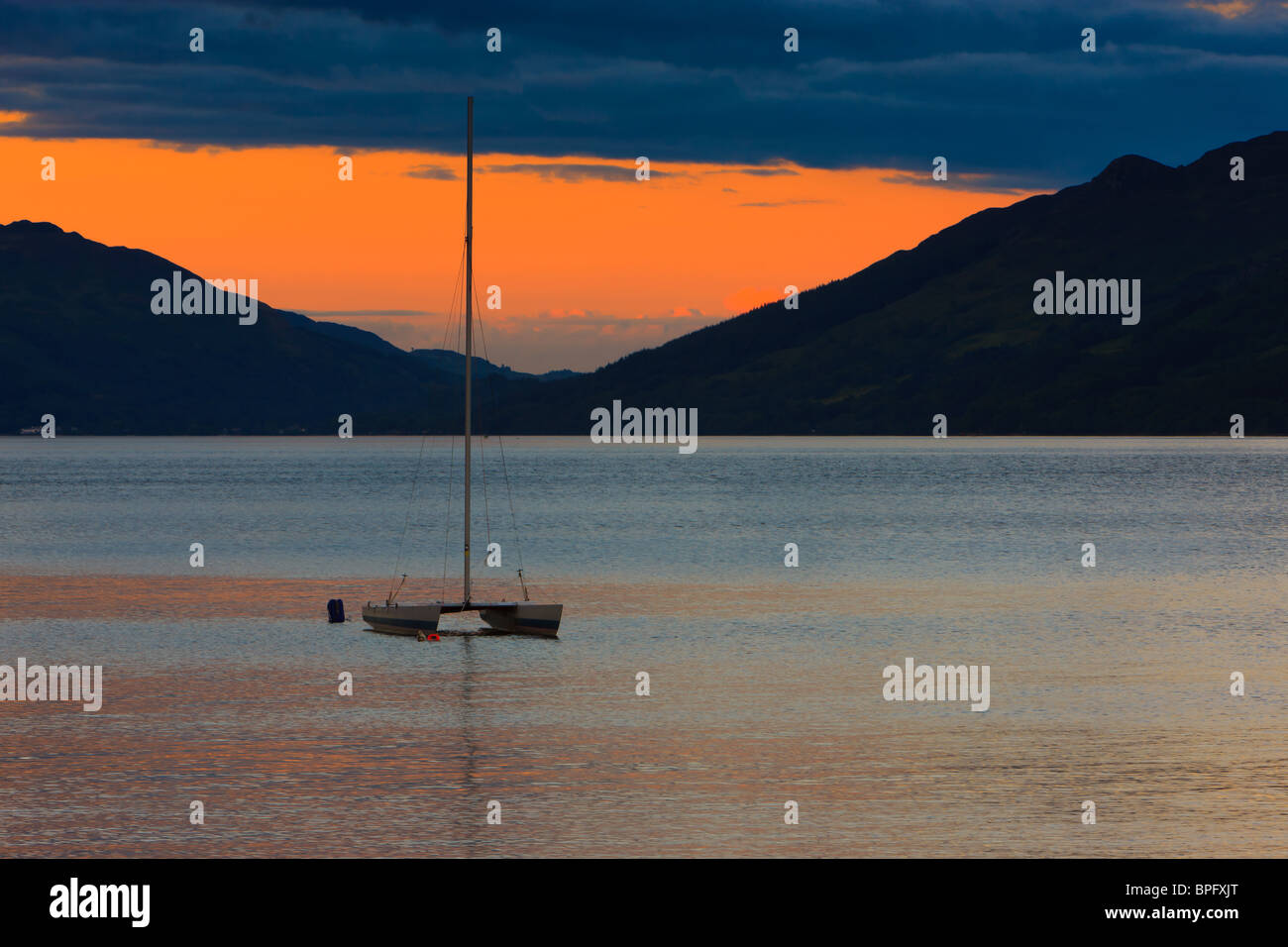 Sunset at Loch Earn Stock Photo - Alamy