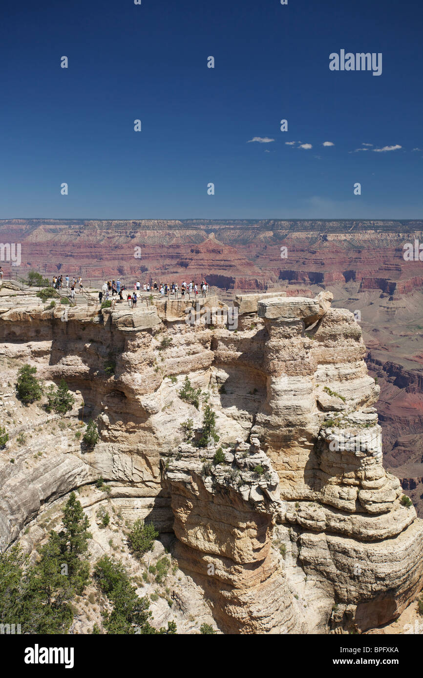 People on a viewpoint in Grand Canyon Stock Photo - Alamy