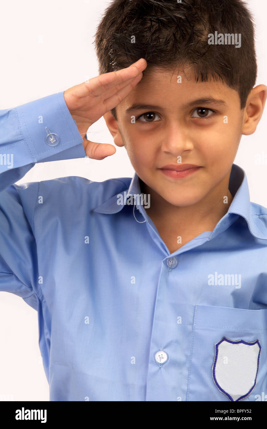 Kids saluting hi-res stock photography and images - Alamy