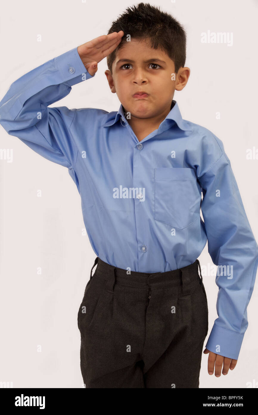 saluting School Boy Stock Photo - Alamy