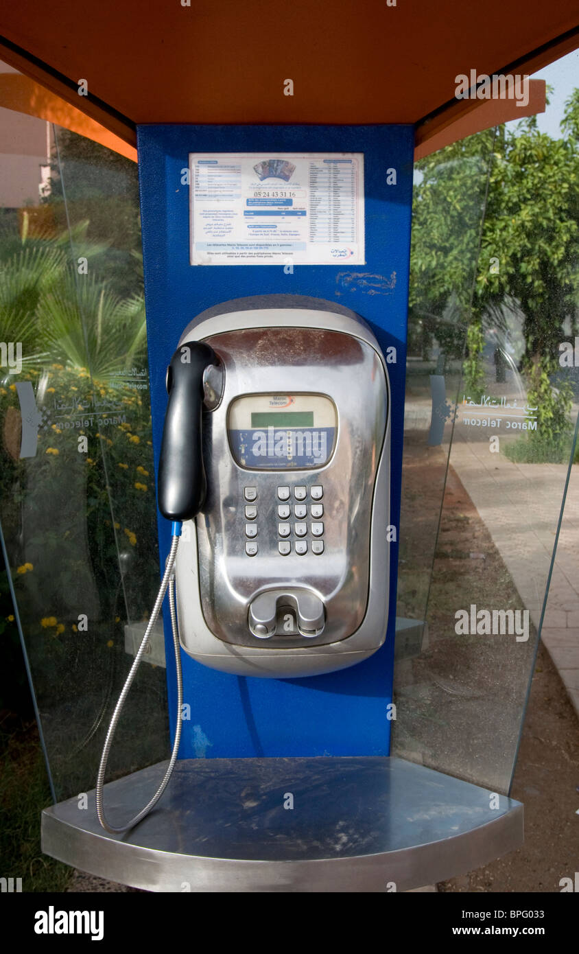 A public pay phone in central Marrakech, Morocco Stock Photo - Alamy