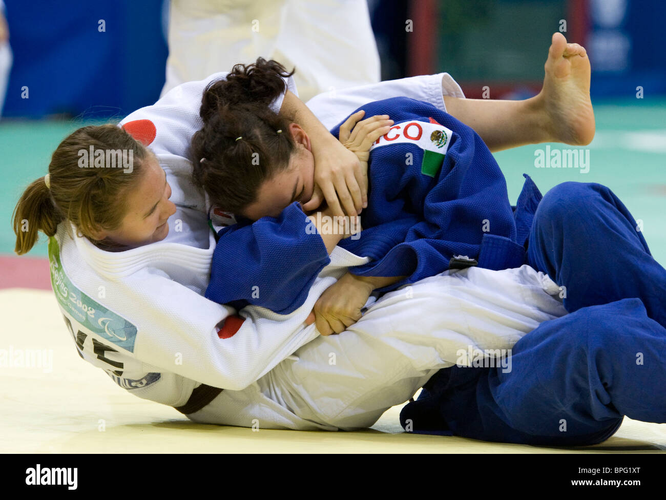 Mexico's Lenia Ruvalcaba (blue) battles Nicolina Pernheim (white) of ...