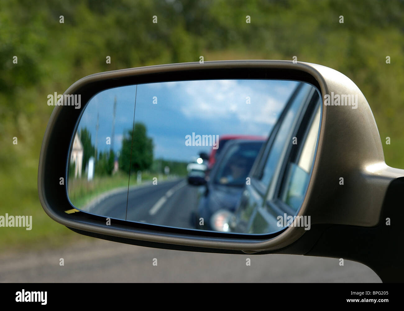 View of the car side mirror Stock Photo - Alamy