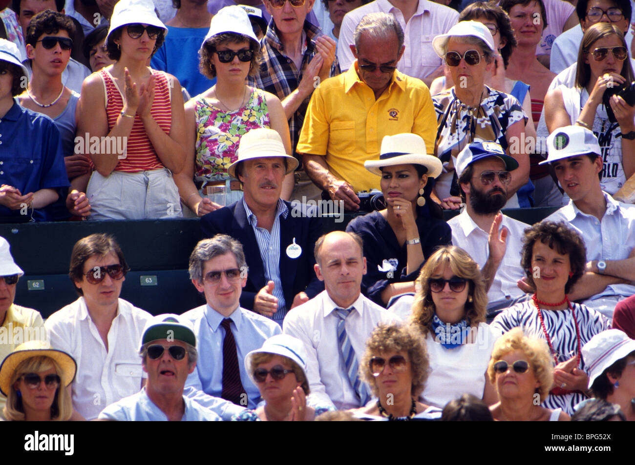 Bruce Forsyth and his wife Wilnelia Merced wearing hats at Wimbledon ...
