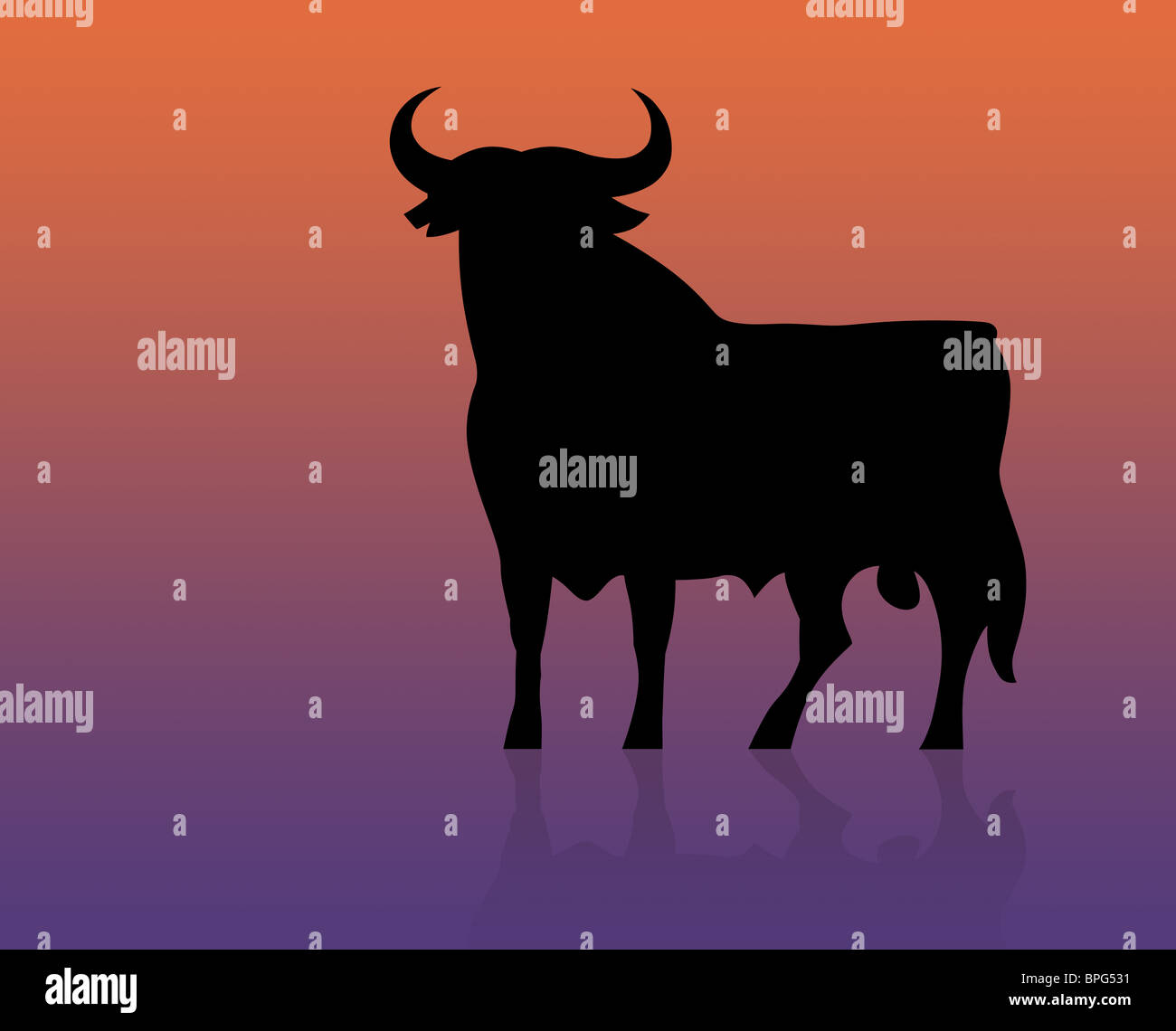 symbol of southern Spain - the famous Black Bull Stock Photo - Alamy