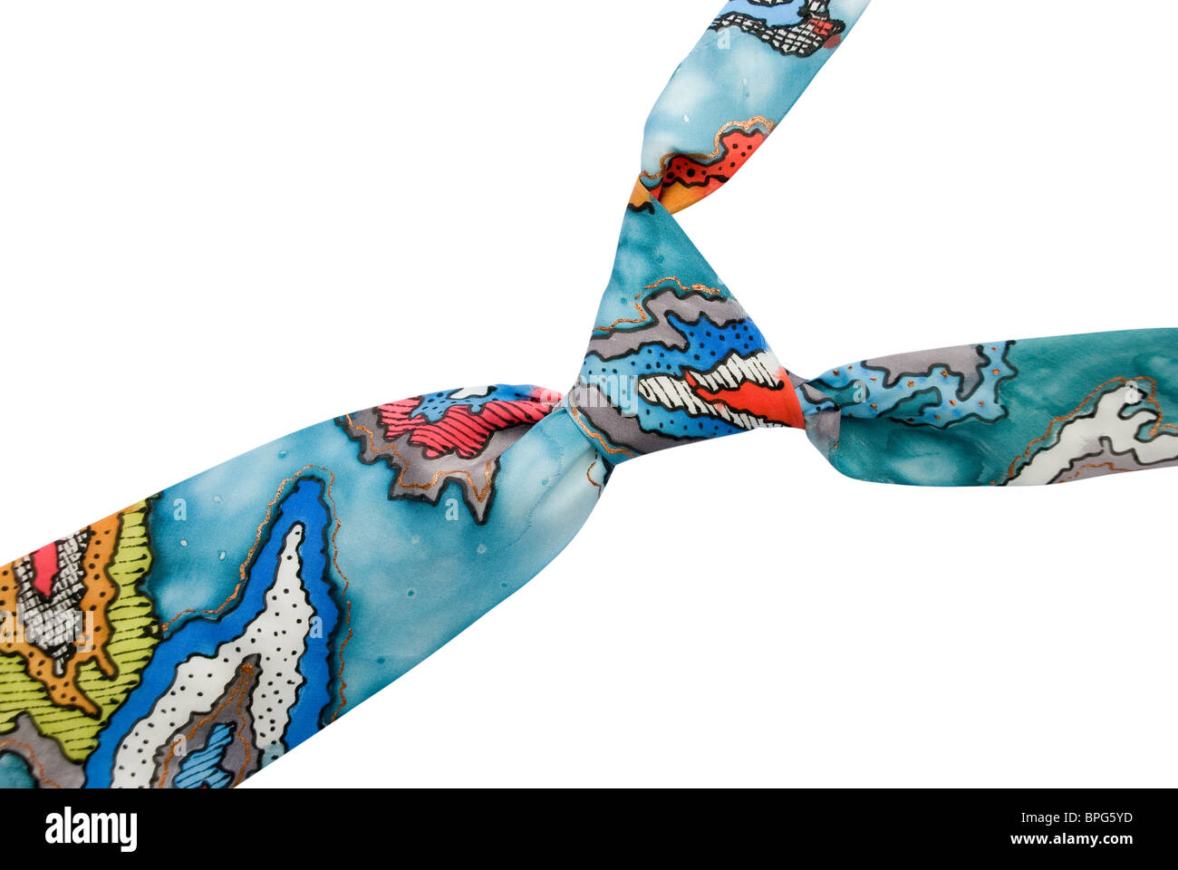 Custom Painted Pattern Silk Tie Isolated Stock Photo - Alamy