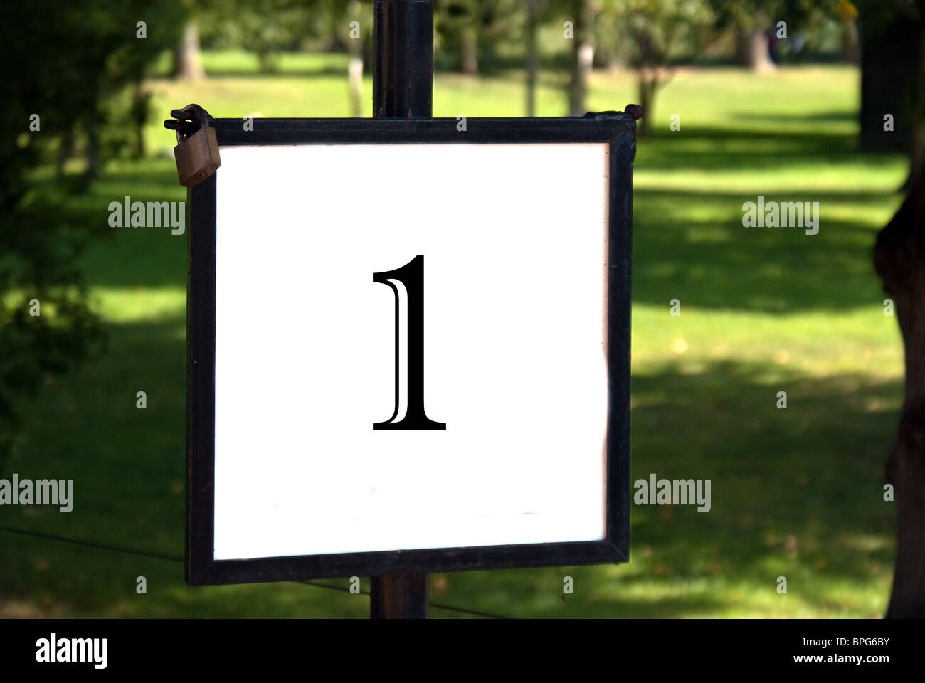 Number one sign post Stock Photo - Alamy