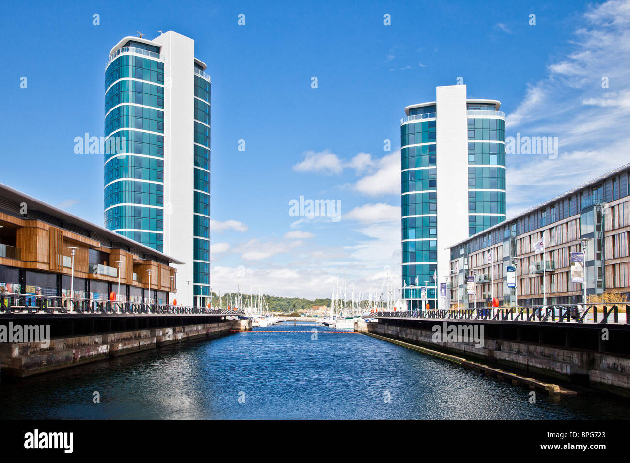 The Quays, new residential towers at Chatham Maritime Marina, Kent ...