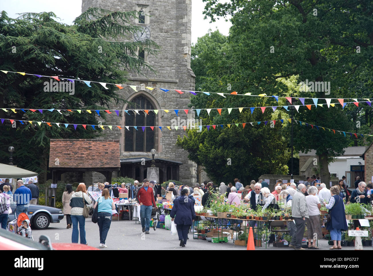 Summer Fete outside St Leonards Church in Heston West London England UK ...