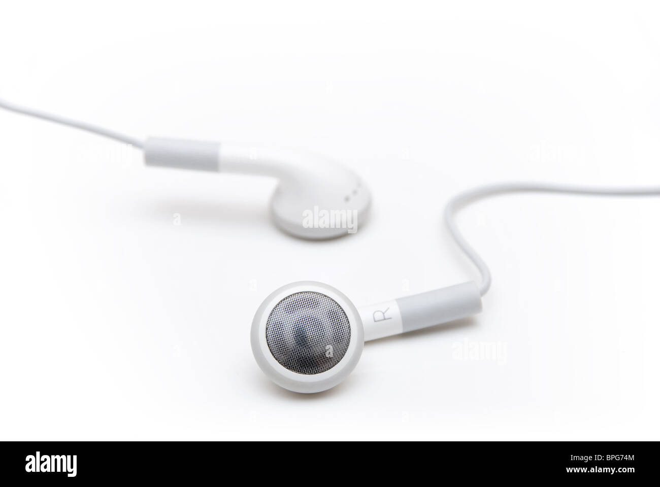 white modern earphone (in-ear type Stock Photo - Alamy