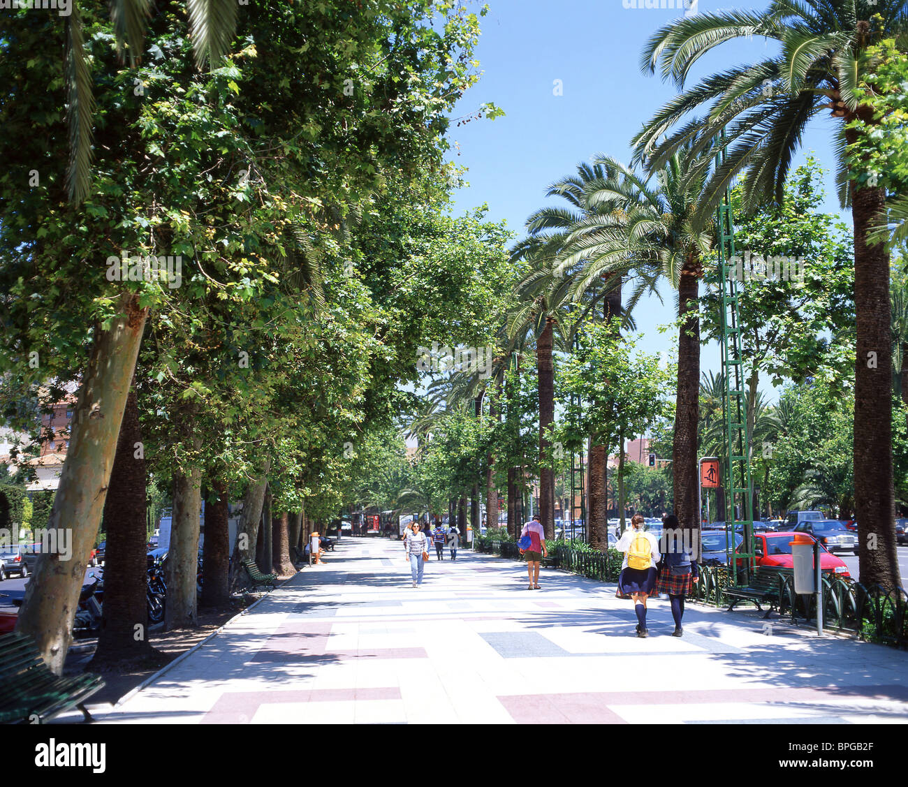 Paseo del Parque, Malaga, Costa del Sol, Malaga Province, Andalusia ...