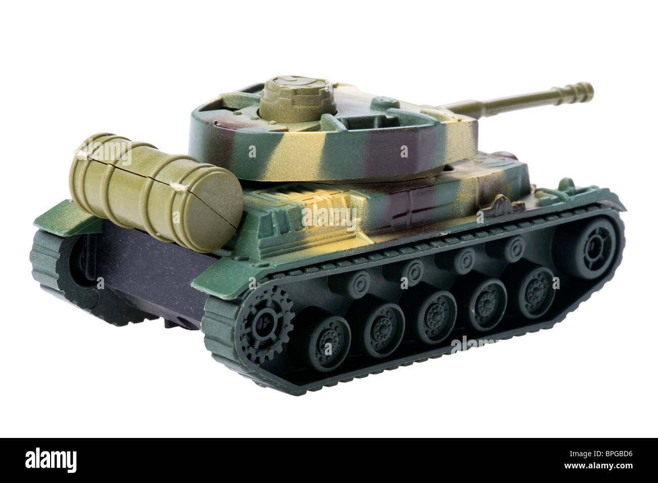 Camouflage toy tank on Cut Out Stock Images & Pictures - Alamy