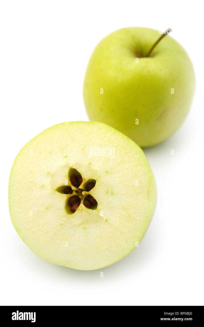 Halved green apple hi-res stock photography and images - Alamy