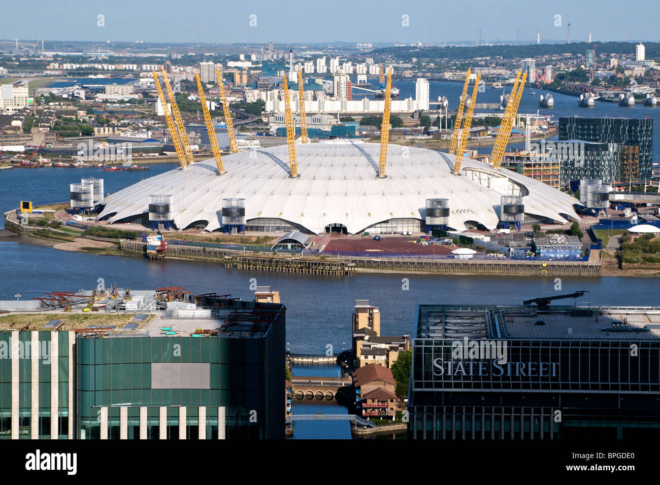 O2 arena from One Canada Square Stock Photo - Alamy