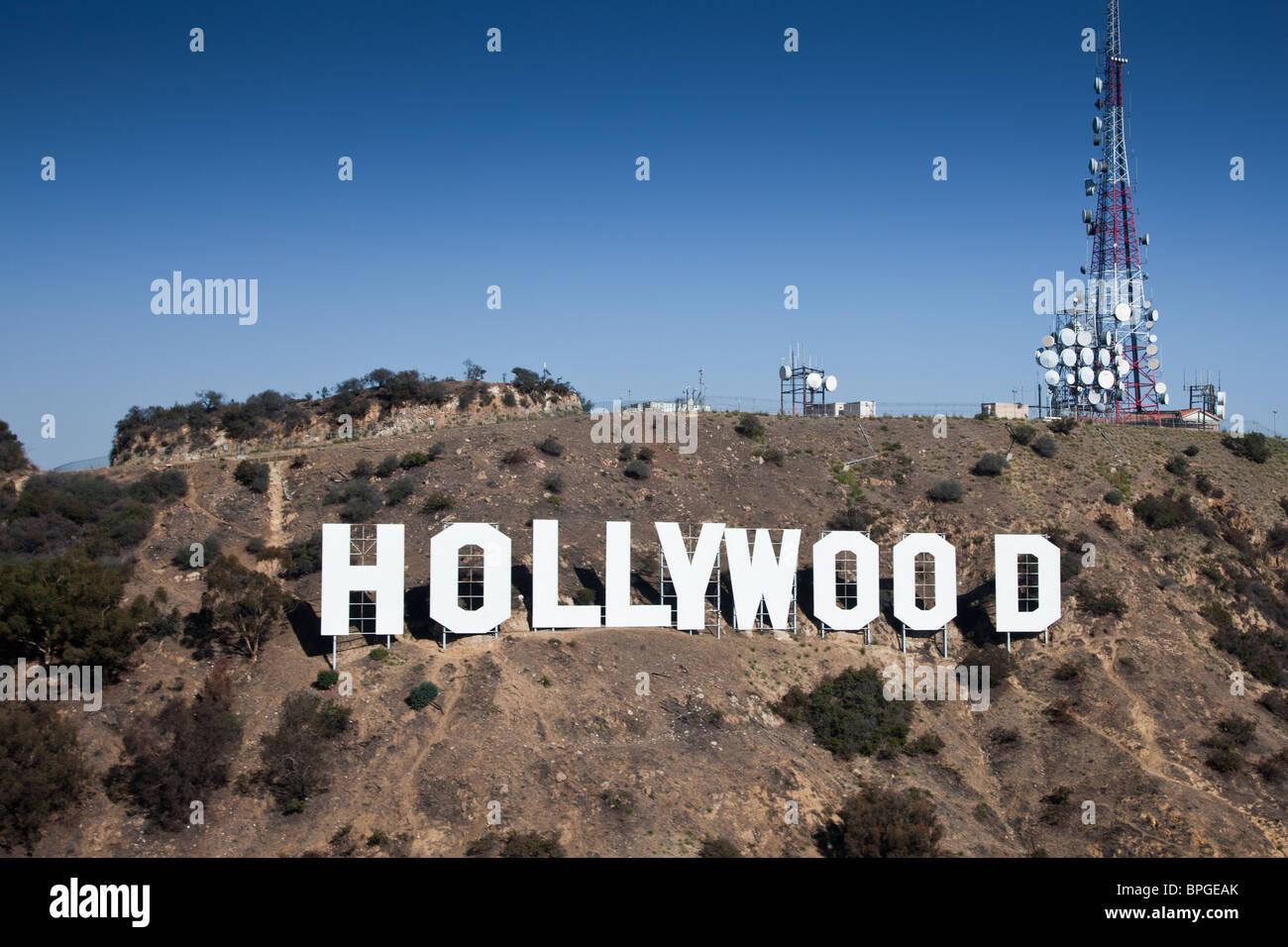 Aerial view of Hollywood sign Stock Photo - Alamy