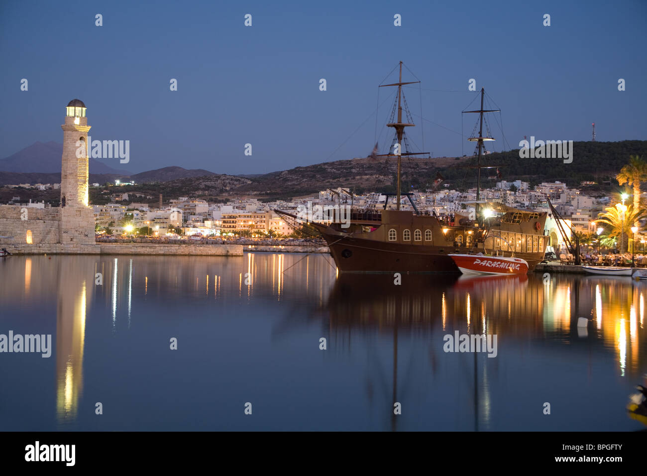 The old venetian port of Rethymno, Crete, Greece Stock Photo - Alamy