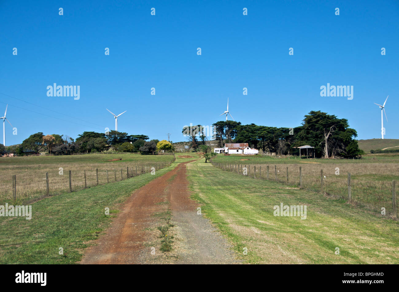 Farm and wind turbines Codrington Victoria Australia Stock Photo - Alamy