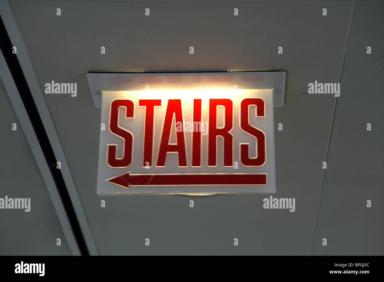 Stairs sign. O'Hare International Airport. Chicago, IL USA Stock Photo ...