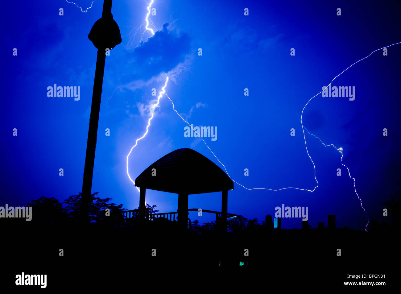 Thunder and lightning across the sky in Nanjing, China Stock Photo - Alamy