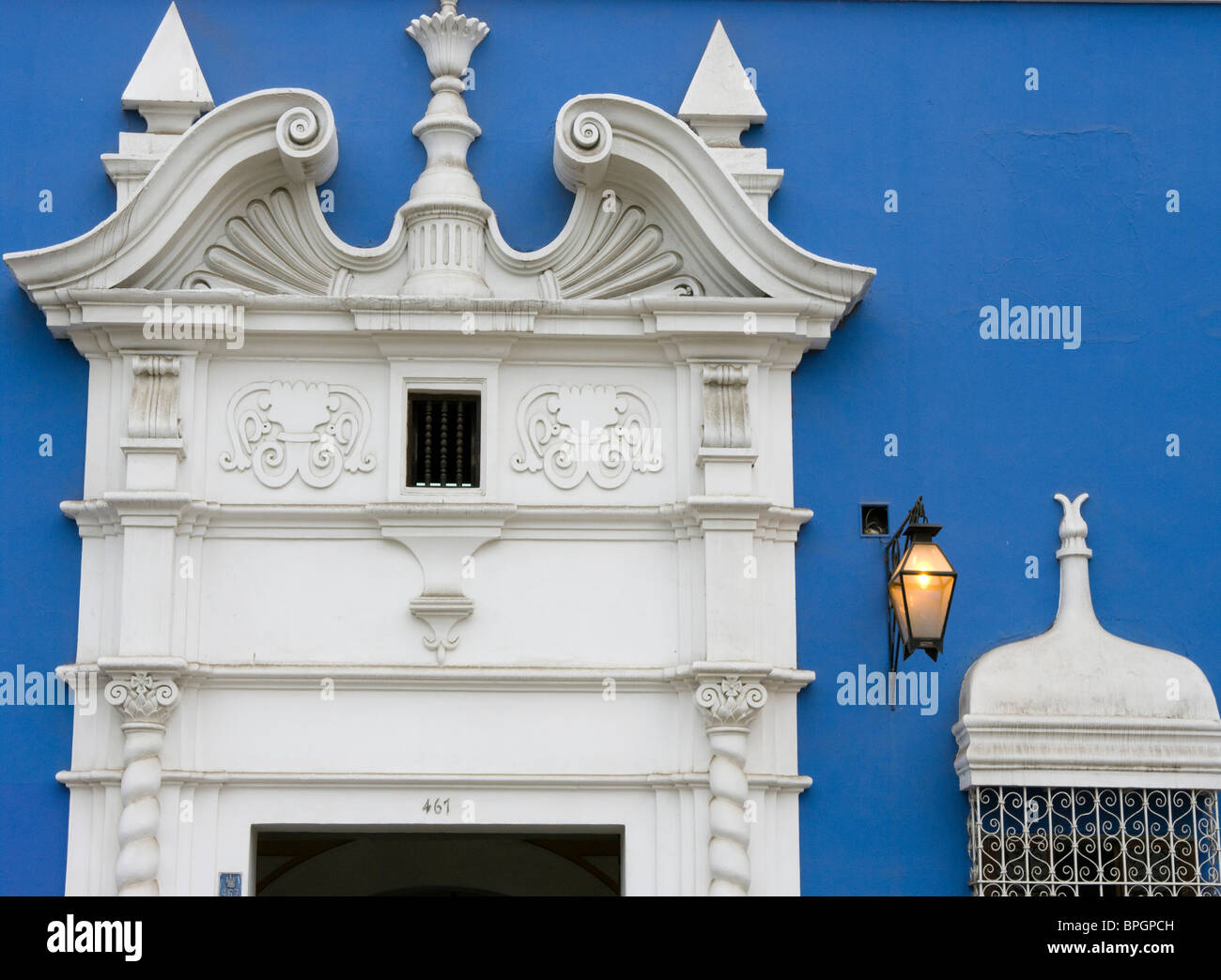 Peru. Trujillo city. Traditional architecture. Colonial art Stock Photo ...