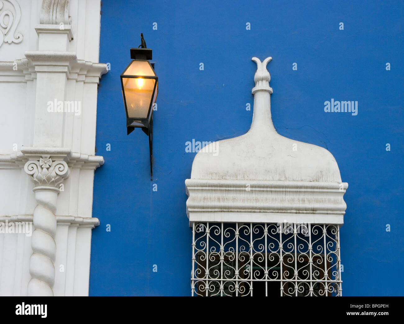 Peru. Trujillo city. Traditional architecture. Colonial art Stock Photo ...