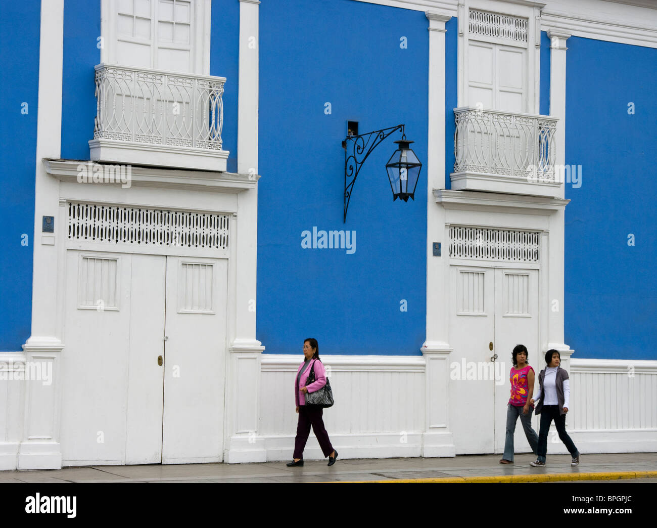 Peru. Trujillo city. Traditional architecture. Colonial art Stock Photo ...