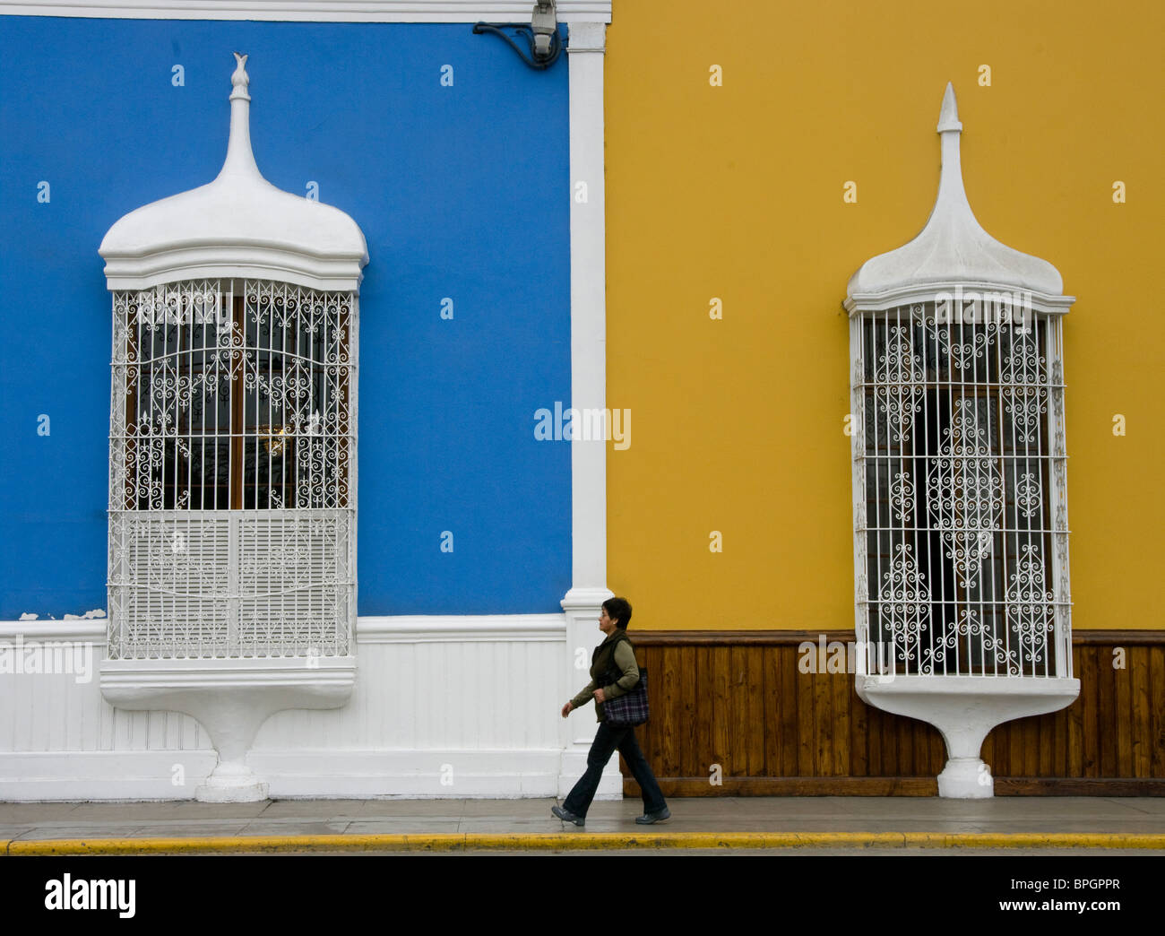 Peru. Trujillo city. Traditional architecture. Colonial art Stock Photo ...